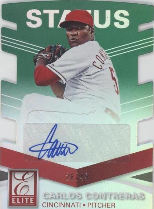 2015 Panini Elite - Signatures Carlos Contreras #85 Status Green Die ...