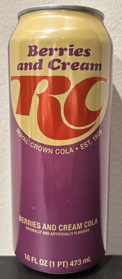 Limited Time Flavor RC Berries and Cream RC Cola Royal Crown Cola 16oz ...