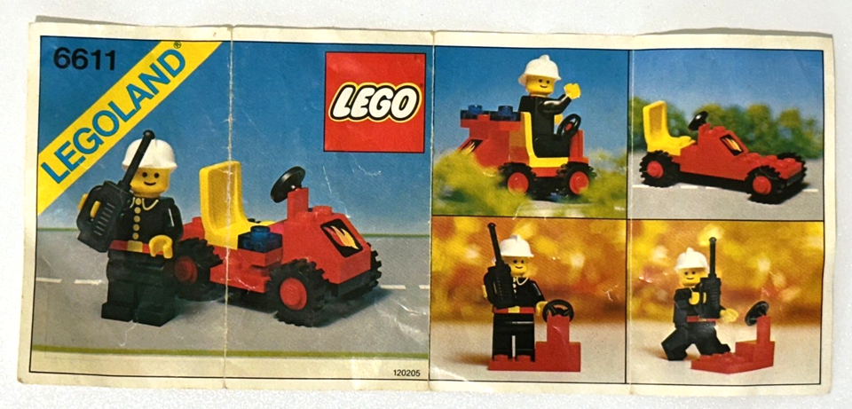 Vintage ©1981 LEGO 6611 Classic Town Fire Chief's Car 100% Complete ...