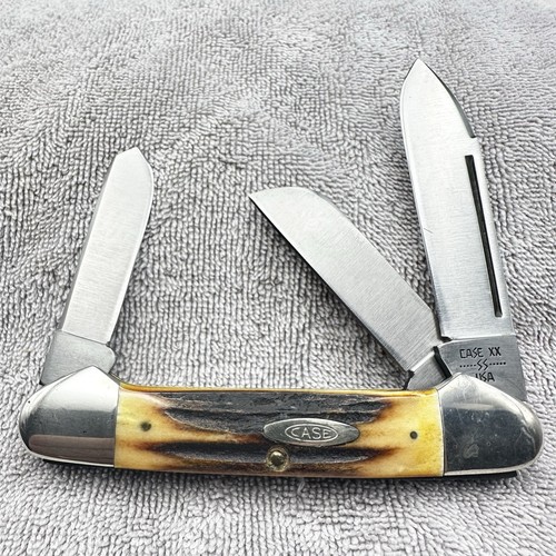 Vintage 1980 Case Prototype Gunboat Canoe Stag Pocket Knife 5394 UNUSED ...