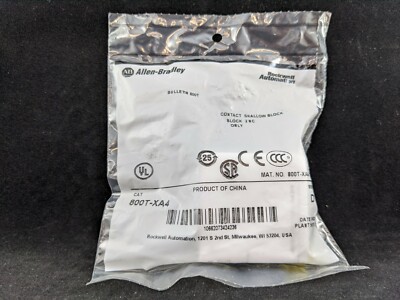 Allen Bradley 800T-XA4 Contact Block Shallow Block 2 N.C. | eBay