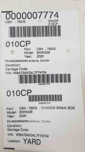 2020 BMW 228IX Comfort access Interior antenna PN:65206832065 | eBay