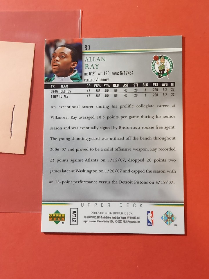 2007-08 Upper Deck #89 Allan Ray, cd1 | eBay