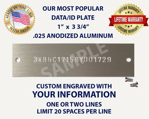 SERIAL NUMBER TAG PLATE DATA BUICK FORD DODGE CHEVY CHEVROLET AMC ...