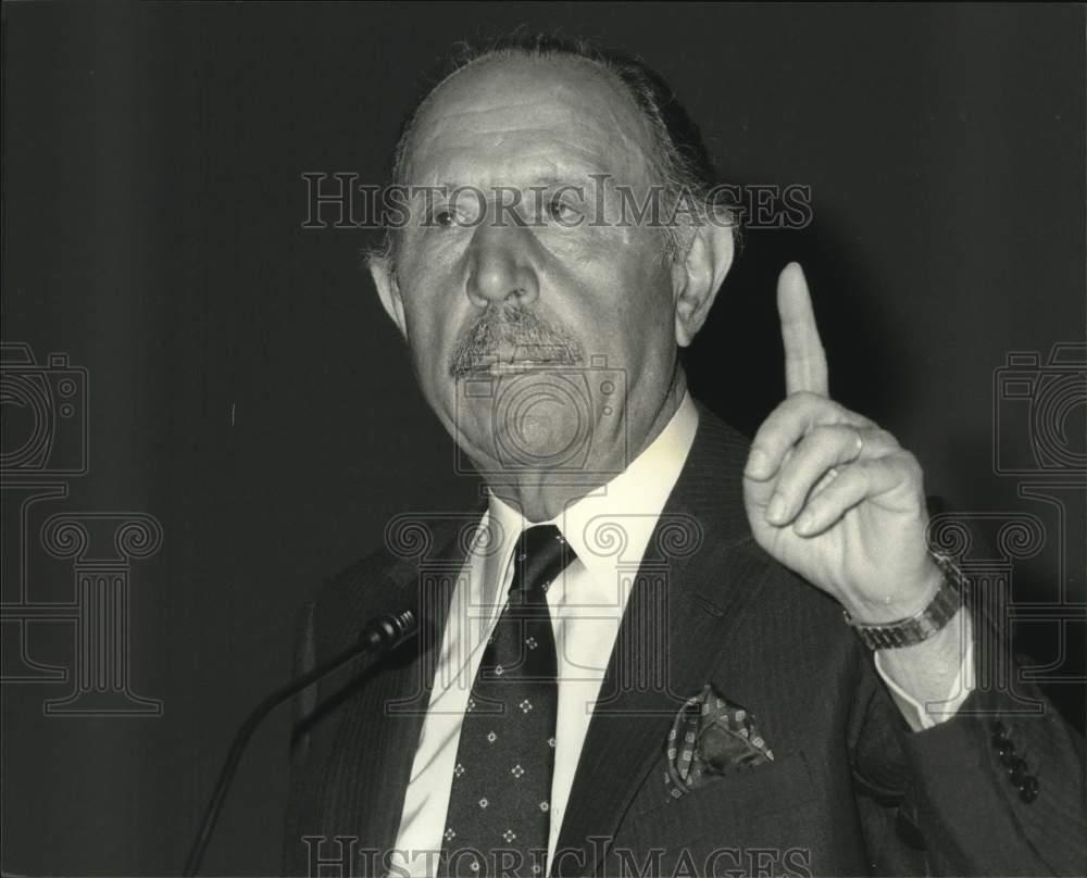 1985 Press Photo Lord Forte, the chairman of Trust Houses Forte ...