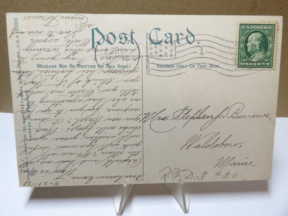 Bath ME First Baptist Church Elm St Postcard 1911 | eBay