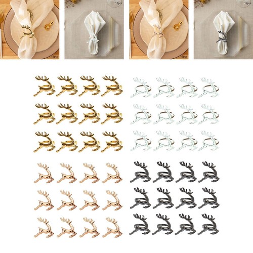 12Pcs Reindeer Napkin Rings Dining Table Setting for | eBay
