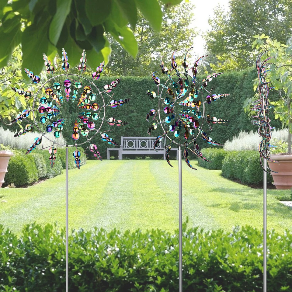 Magical Colorful Wind Powered Kinetic Windmill Metal And Sculpture ...