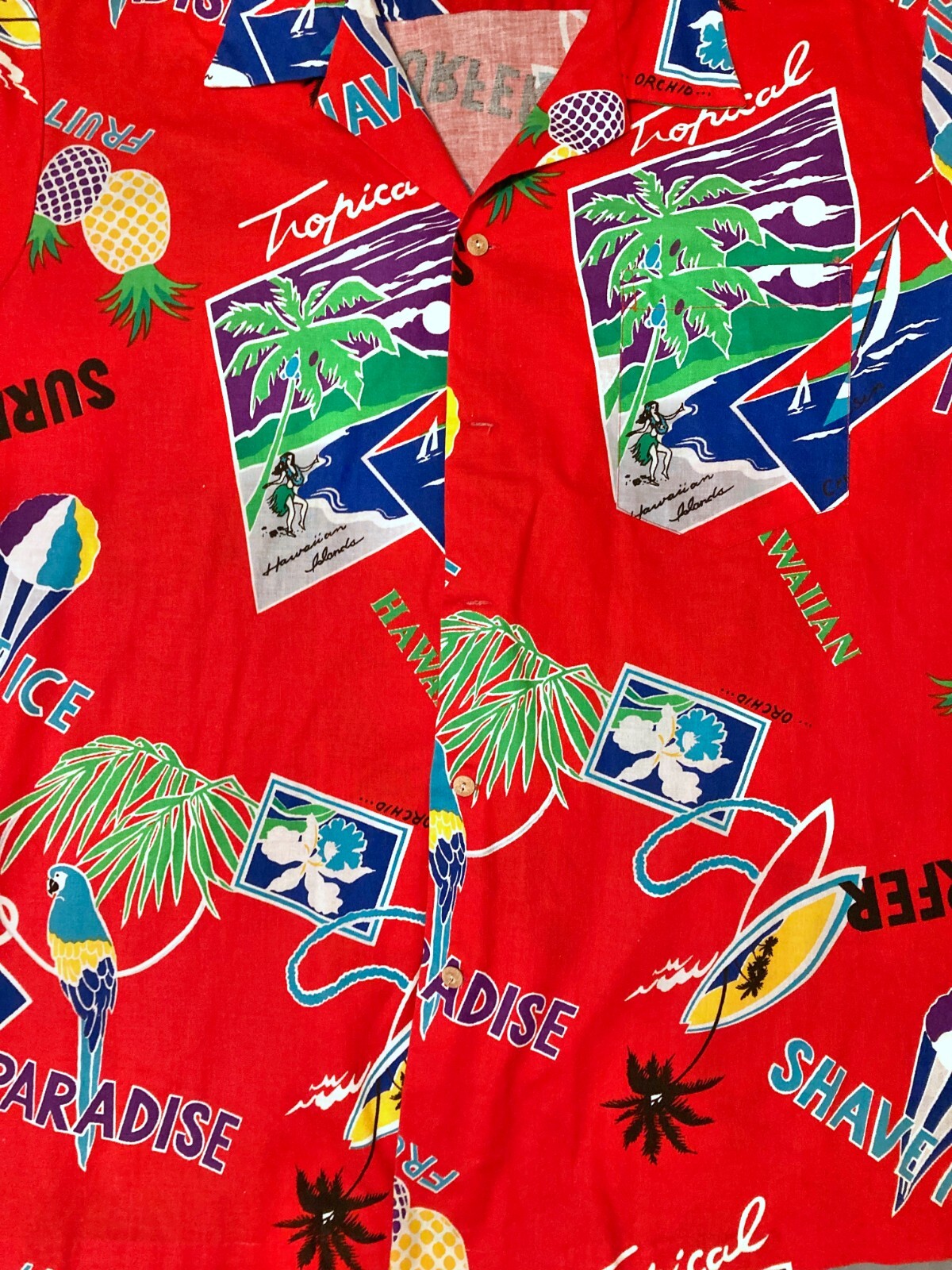 Vintage 1970's Hookano Hawaiian Pop Art Surfer Parrot… - Gem
