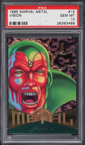 1995 Marvel Metal Card # 15 Vision PSA 10 GEM MINT | eBay