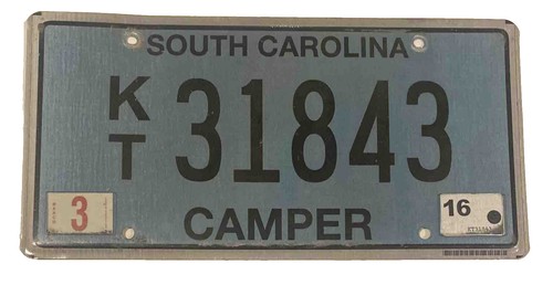 South Carolina License Plate KT 31843 Camper Expired! | eBay