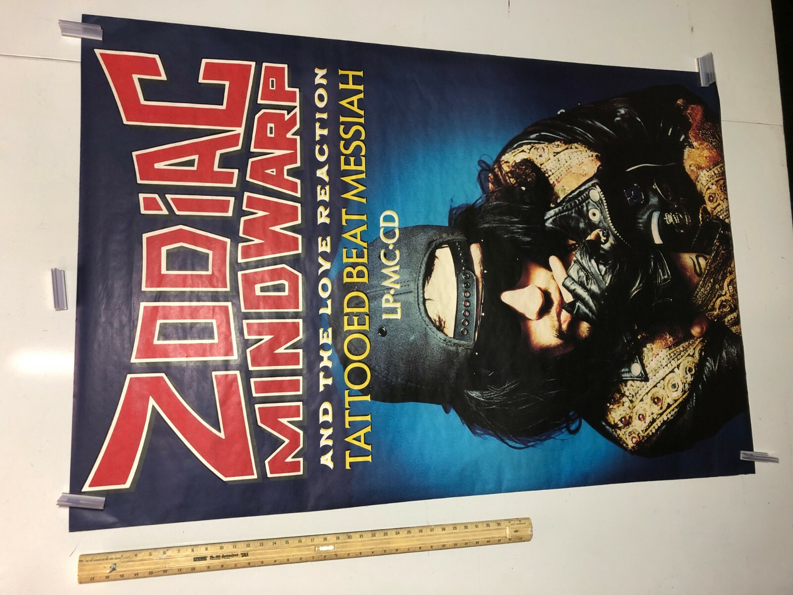 HUGE SUBWAY POSTER Zodiac Mindwarp Tattooed Beat Messiah 1988 rock hair ...