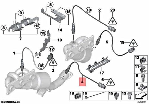 Genuine BMW F01N F02N F10 Lambda Probe Oxygen Sensor 540MM OEM ...