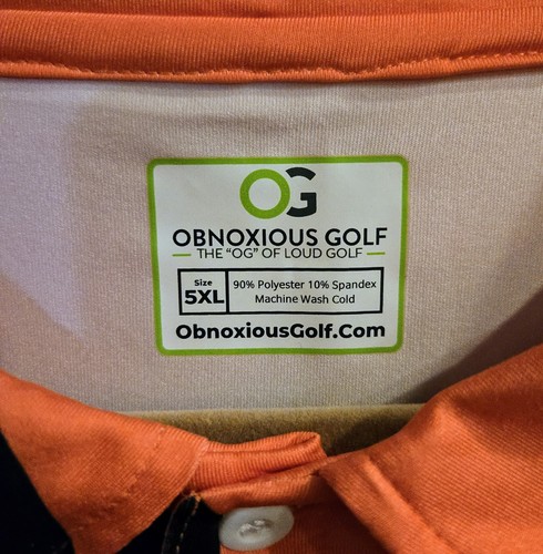 Obnoxious Golf 5XL Orange Black Flinstone Like Performance Polo | eBay