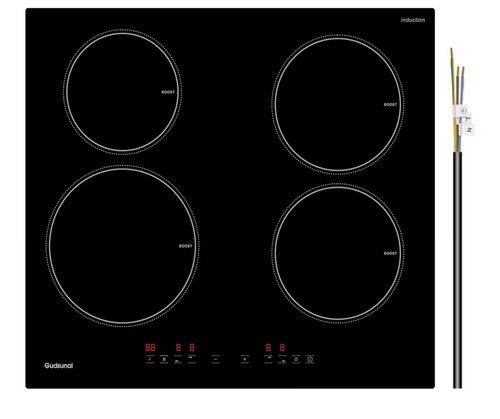Gudsunal Induction Hob 4 Cooking Zone 60 cm 7200W Continuous Low Power ...
