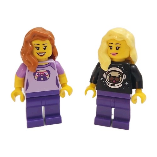 Lego Female Minifigures w/ Pug Dog Shirts Astronaut Glasses Pug Torso ...