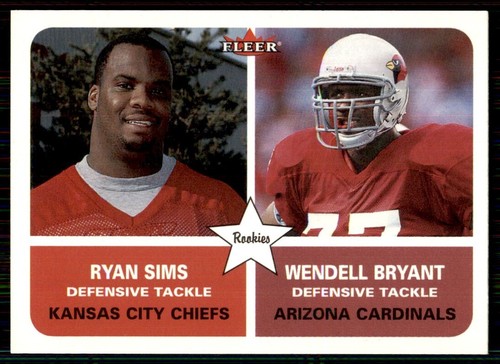 2002 Fleer Tradition Ryan Sims/Wendell Bryant Rookie Chiefs/Cardinals ...