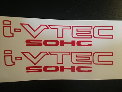 2x i-VTEC SOHC ivtec 5.5" Wide emblem Vinyl Sticker Honda Civic Decal ...