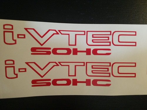2x i-VTEC SOHC ivtec 5.5" Wide emblem Vinyl Sticker Honda Civic Decal ...