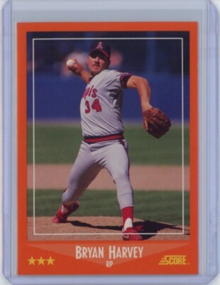 BRYAN HARVEY 1988 Score Traded RC Rookie #87T Angels | eBay