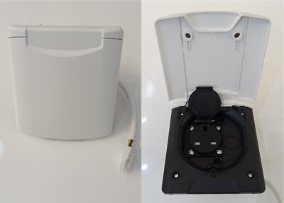 Caravan External Socket 3 Pin 230V Electric Mains Outlet Housing Box ...