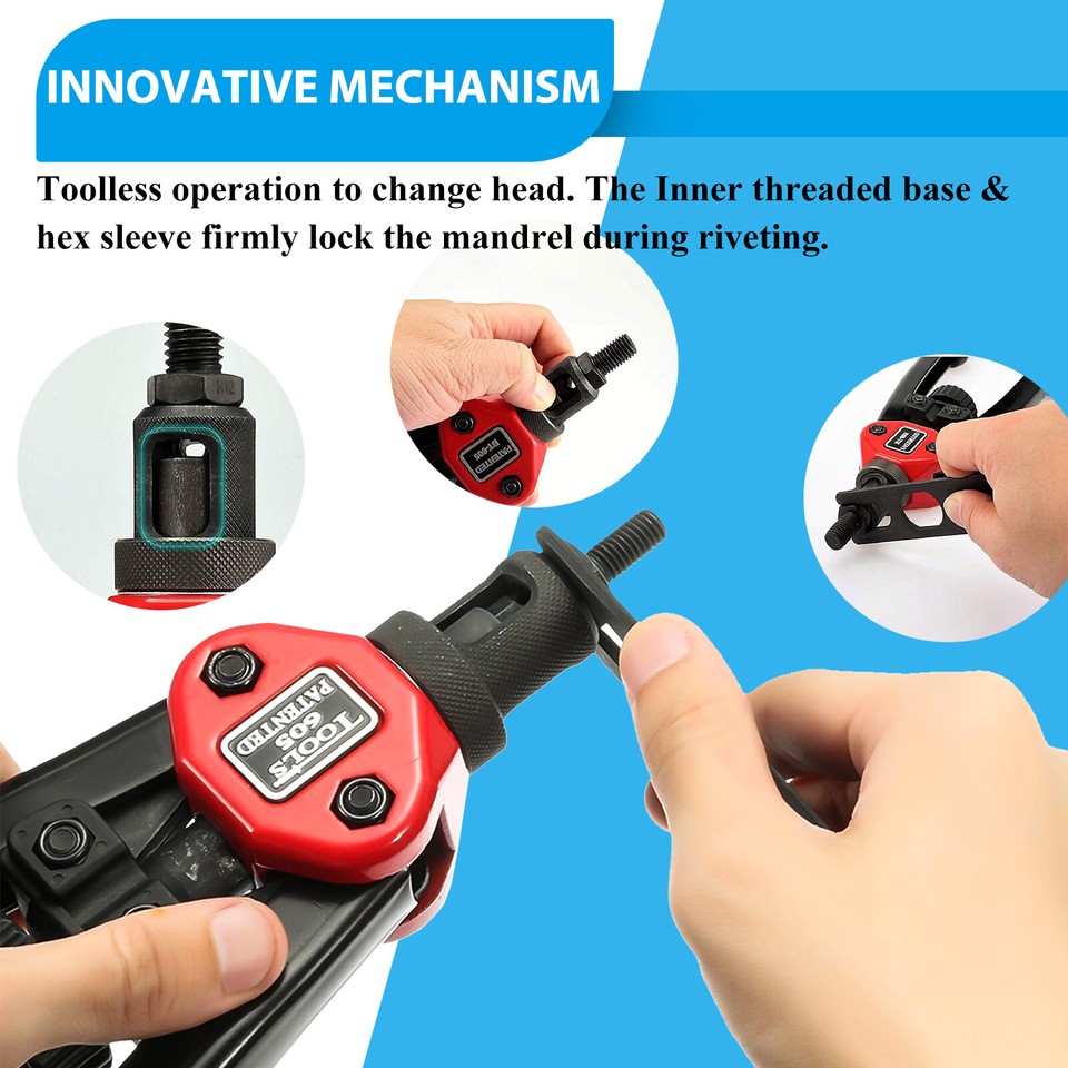 Rivet Nut Gun Kit Rivnut Tool Nut Setter Thread Setting Nutsert Tool ...