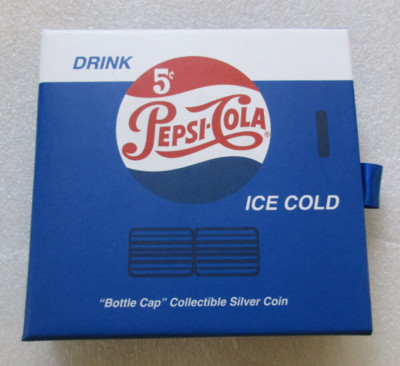 2022 Chad 6 g Pepsi-Cola Retro Bottle Cap Silver Coin with Box and COA ...