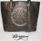 BRIGHTON FERRARA COLL. PEWTER GABRIELLA MEDALLION TASSELED TOTE PURSE ...