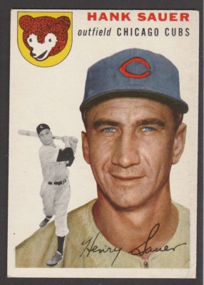 1954 TOPPS BASEBALL # 4 HANK SAUER INV J2702 | eBay