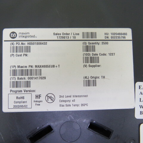 Maxim Integrated MAX4685EUB+ Qty of 20 per Lot Analog Switch ICs .5/.8Ohm Dual | eBay