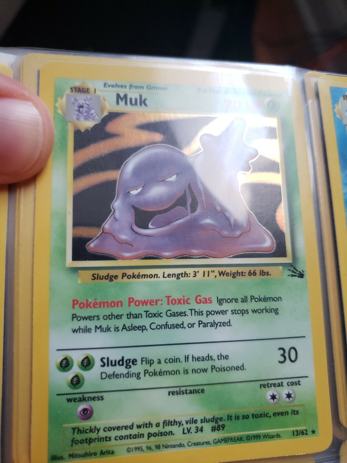 Pokemon Muk Holo Card Number 13/62 in sleeved binder since 1999 | eBay
