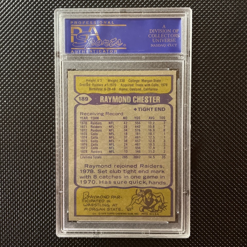 1979 RAYMOND CHESTER #189 Topps PSA 9 Mint Oakland Raiders (pop48) | eBay