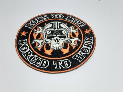 patch ecusson thermocollant brodé 8cm born to be ride | eBay