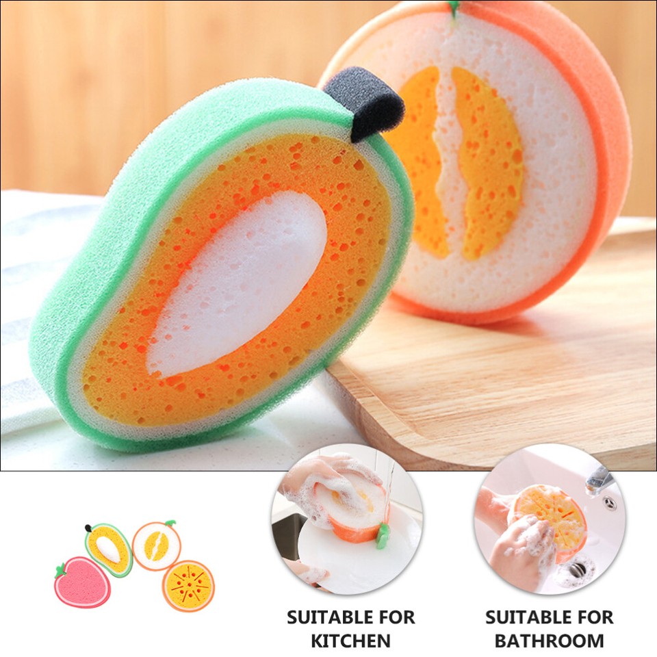 4pcs Dish Sponge Pad Plate Sponges Wok Brush Scrub Sponge Kitchen | eBay UK