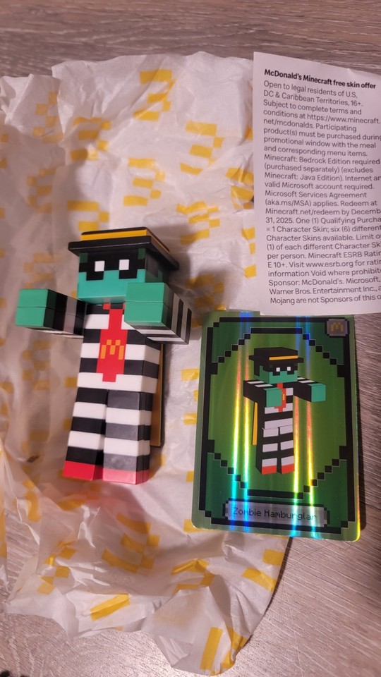 McDonalds Minecraft Zombie Hamburglar w/ Box, Card & Unused Code | eBay