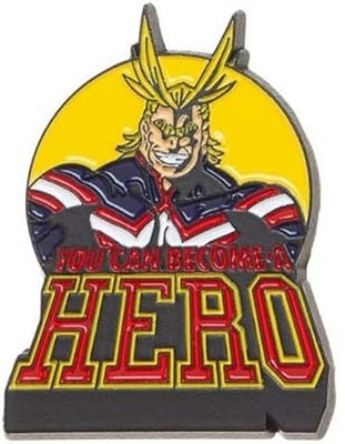 My Hero Academia Anime All Might You Can Become A Hero Metal Enamel Pin ...