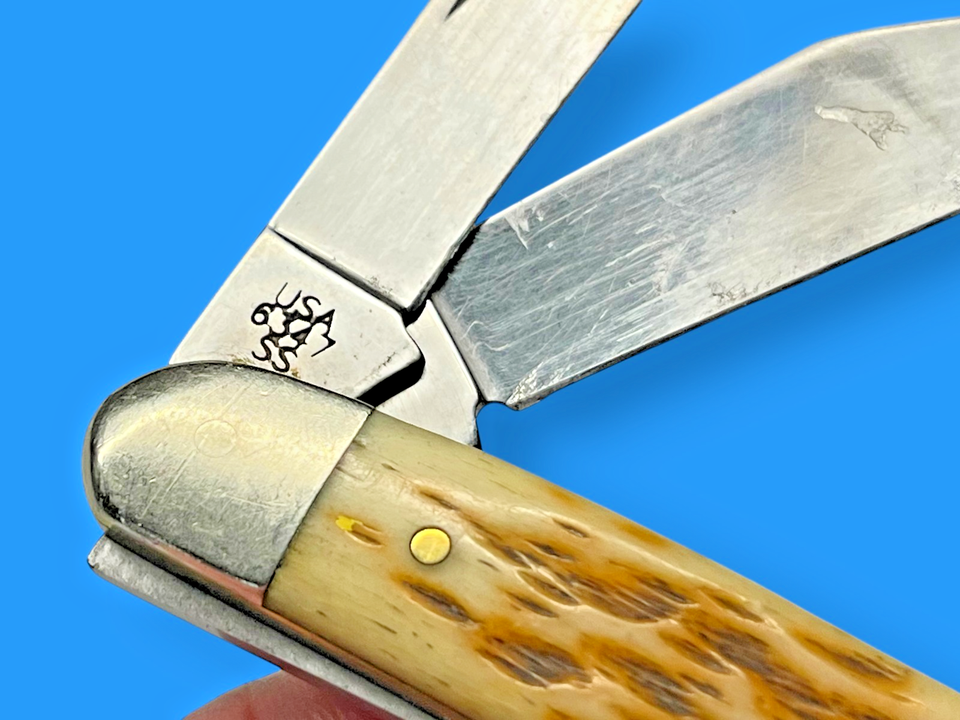 Vintage Case Knives 6347 SS XX Tested 3-Blade Amber Bone Jig Stockman ...