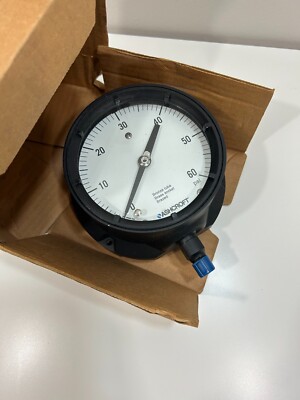 Ashcroft 4 1/2" General Service Gauge 0-60 PSI 45-1010-A-02L-60# Bronze ...