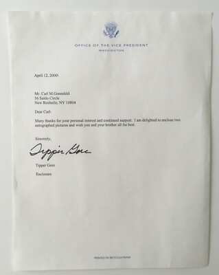 Tipper Gore Signed Autographed Typed Letter Signed Al | eBay