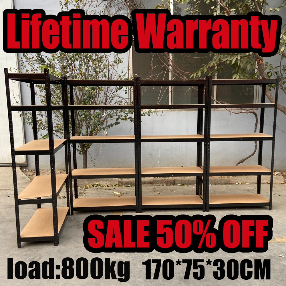 Heavy Duty Shelve Muscle Rack Garage Steel Metal Storage 5 Shelf Rack ...
