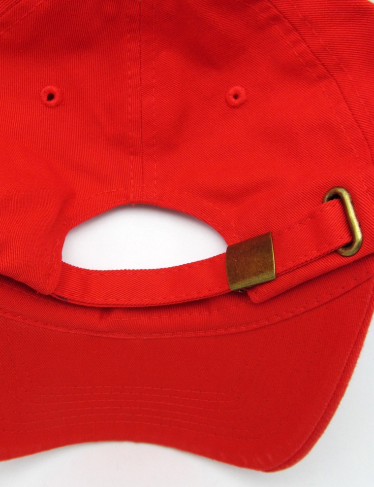Red Ball Cap Unstructured Dad Hat 100%cotton Adjustable OSFM Curved ...