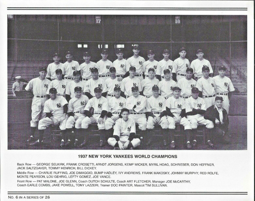 New York Yankees Daily News Re-Print of 1937 World Series Team Photo ...