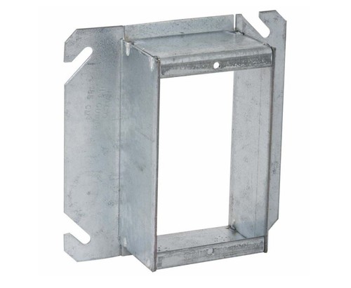 4" x 4" Plaster Ring Galvanized Zinc 1-Device 1.5" Raised (Raco 785 ...