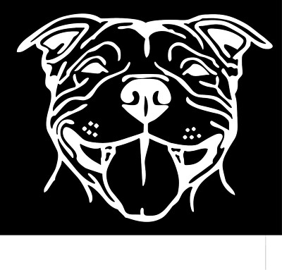 Smiling Staffy Vinyl Decal Sticker window bumper dog lovers laptop ...
