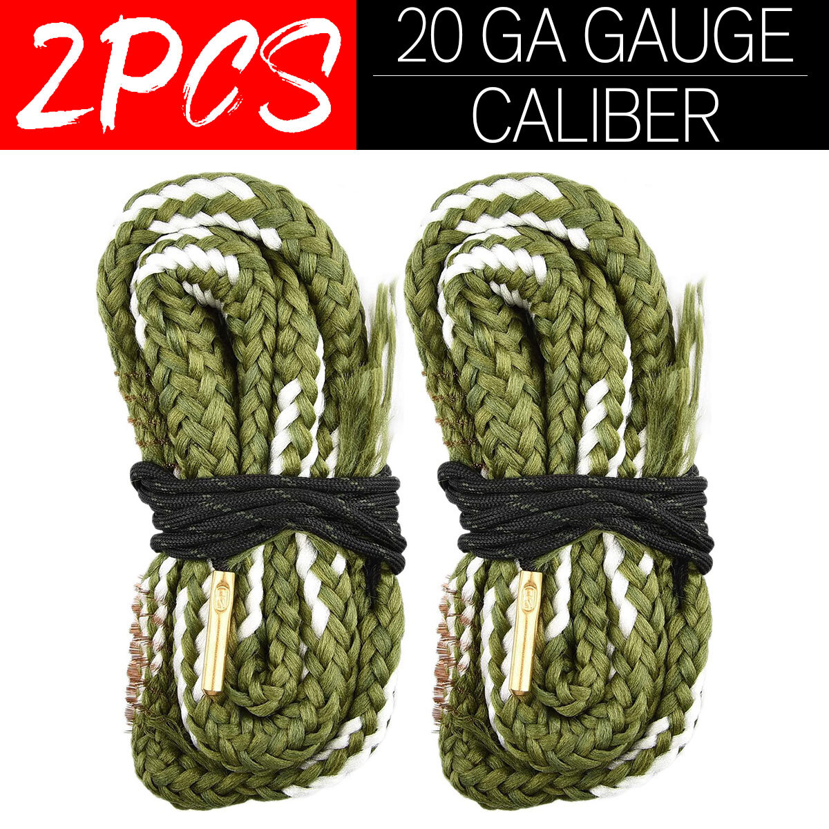 2PCS Reusable ‎Bore Rope Guns Snake Barrel Cleaners for 20GA Gauge ...