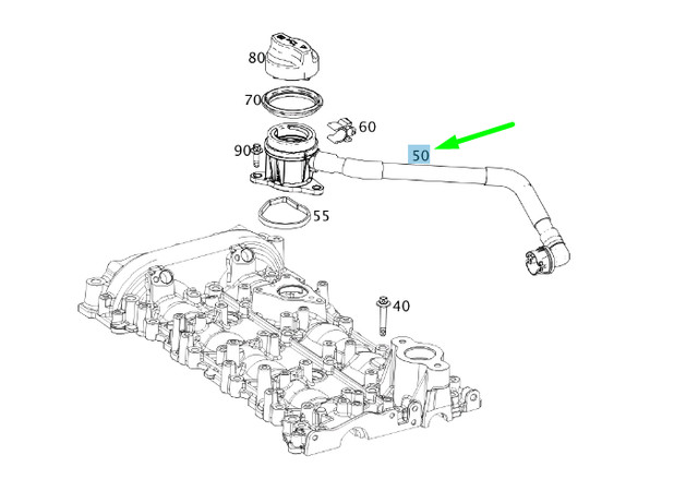 MERCEDES-BENZ GLA X156 OIL FILLER NECK VENT LINE A1330100470 ORIGINAL ...