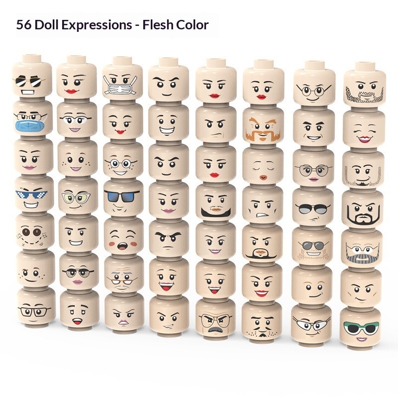 Random LEGO Minifigure Faces - 56 Compatible Heads 3626 Toy Parts | eBay