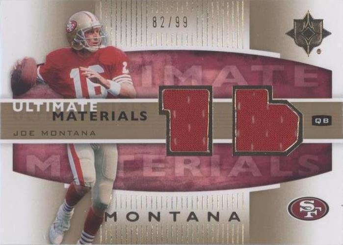 2007 Ultimate Collection - Ultimate Materials Joe Montana #UM-JM Gold ...