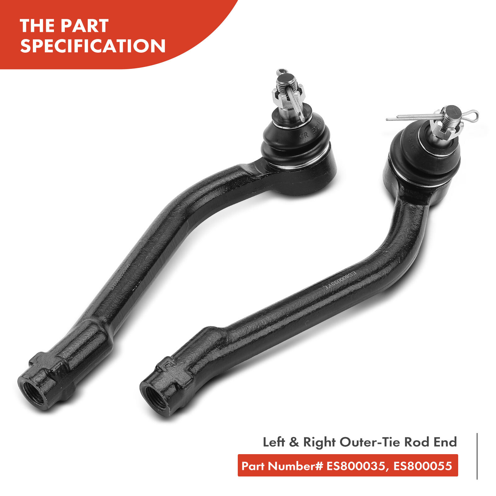 2Pcs Front LH & RH Outer Tie Rod End for Hyundai Santa Fe 2007-2012 ...