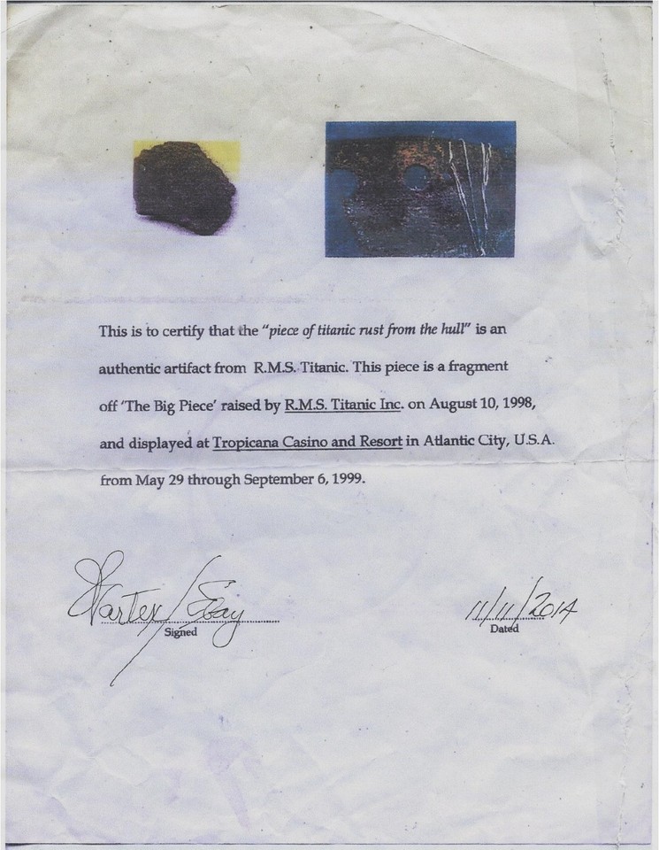 Genuine TITANIC relics, artifacts COAL, WOOD, RUSTICLE authentic pieces ...
